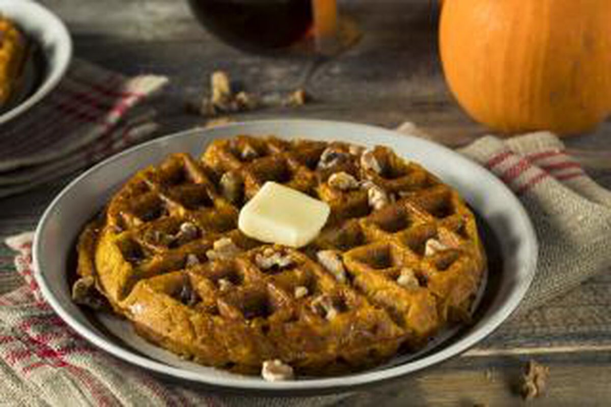 Pumpkin Walnut Waffles