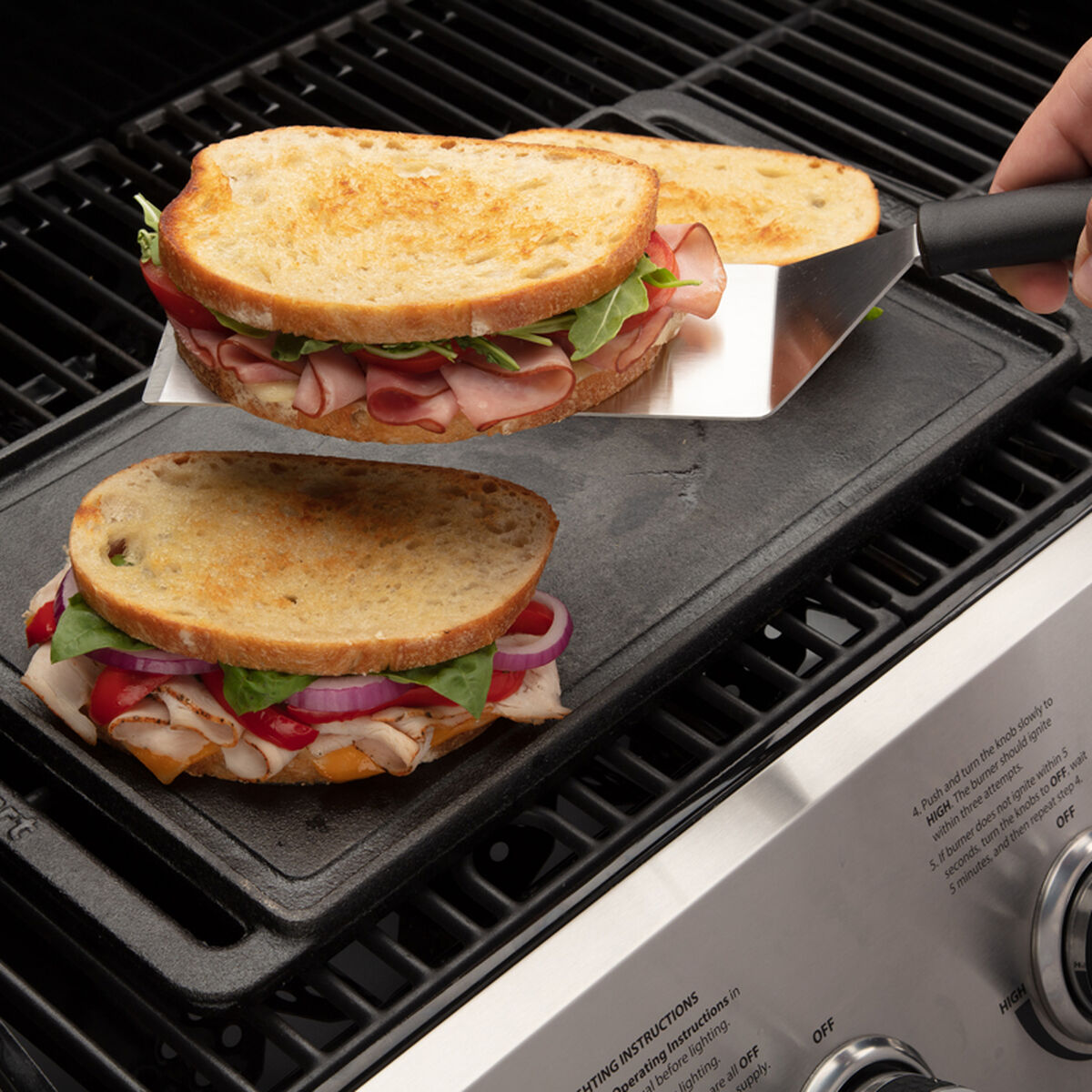 Reversible Cast Iron Grill/Griddle Plate