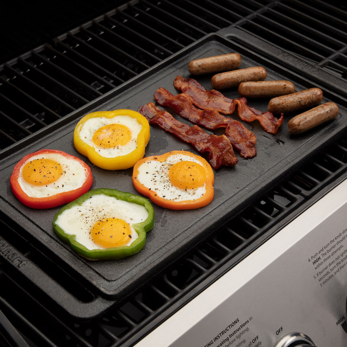Reversible Cast Iron Grill/Griddle Plate