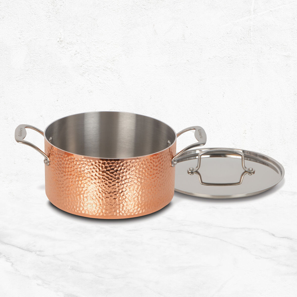 8-Piece Copper Hand Hammered Stainless Steel Cookware Set