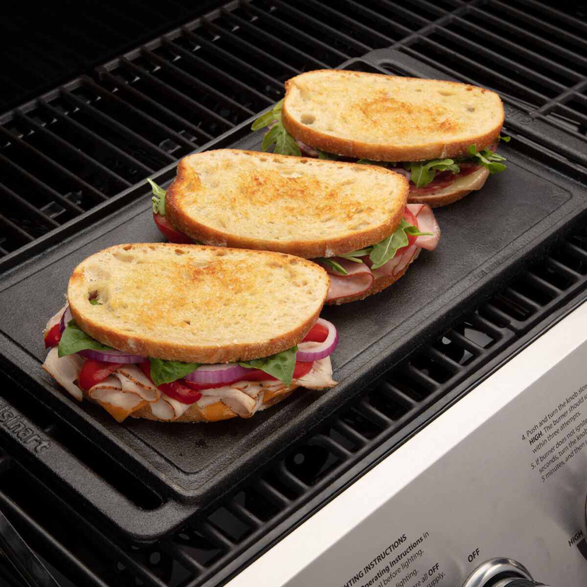 Reversible Cast Iron Grill/Griddle Plate