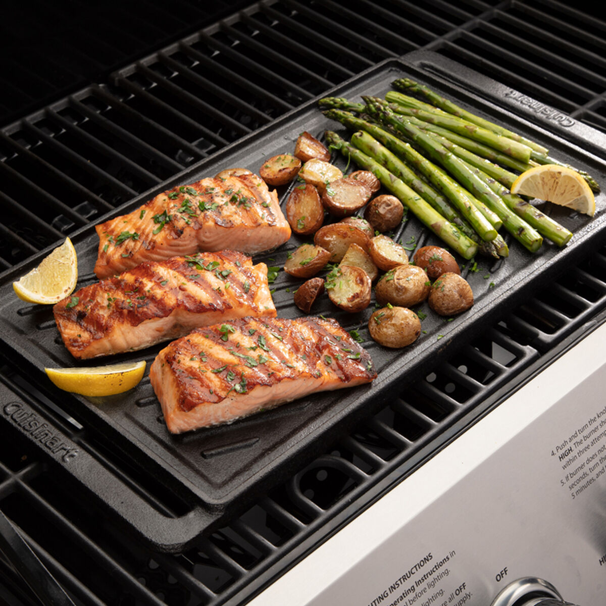 Reversible Cast Iron Grill/Griddle Plate